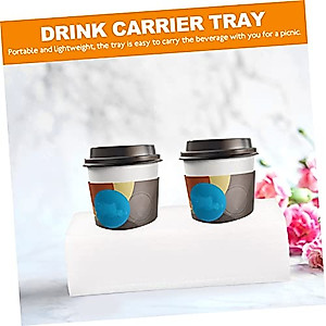 YARNOW 2pcs Takeaway Cup Holder Pool Drink Floats Beverage Packing Stand Cup Holders for Drinks Takeout Holder Foam Pool Floats Takeout Cup Carrier Water Cup Epe Pearl Cotton Coffee White