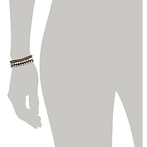 Lucky Brand "Royal Jewels" Two-Tone Mixed Two-Tone Faux Wrap Bracelet, 7"