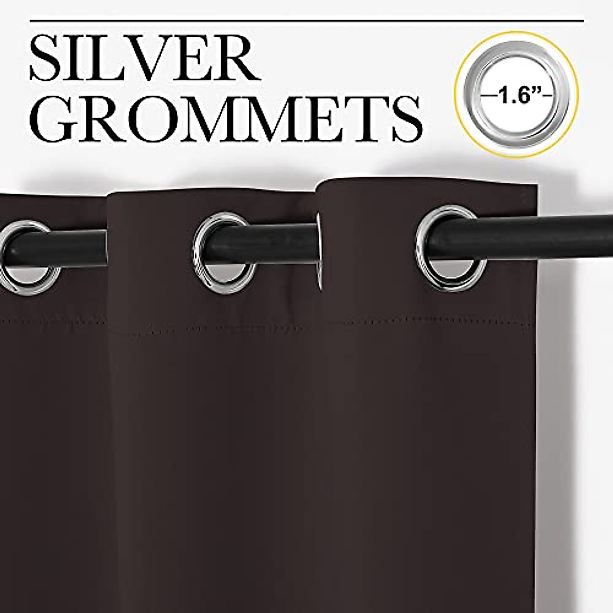 NICETOWN Blackout Curtain Panels for Bedroom Window, Triple Weave Microfiber Energy Saving Thermal Insulated Solid Grommet Blackout Draperies and Drapes (1 Pair, 29 inch by 45 inch, Toffee Brown)