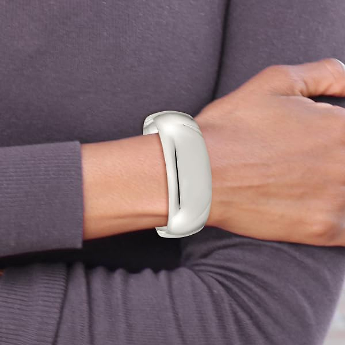 IceCarats 925 Sterling Silver Cuff Bangle Bracelet