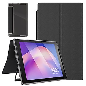 Tablet Case for TJD 10.1 inch Tablet, Multi-Viewing Angels PU Leather Stand Folio Case Cover Compatible with TJD MT1011 Touchscreen Tablet, with Magnetic Cover (Black Case)