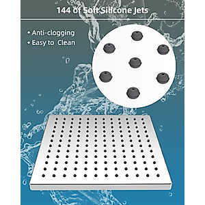 Hibbent Thickness Metal Rain Shower Head, 12 Inch High Pressure Shower Heads, Square Large Bathroom Rainfall Shower Head with Adjustable Brass Ball Joint, Waterfall Full Body Coverage, Chrome