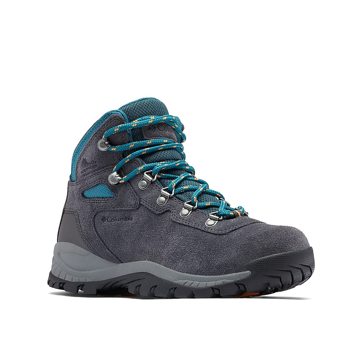 Columbia Women's Newton Ridge Plus Waterproof Amped, Shark/River Blue, 8.5