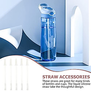 Luxshiny Frost Buddy 5pcs Water Bottle Straw Replacement Reusable Big Jug Straws Belly Cup Straws Tumbler Straws Drinking Straws for Time Marker Motivational Sports Drink Half Gallon Water Bottle
