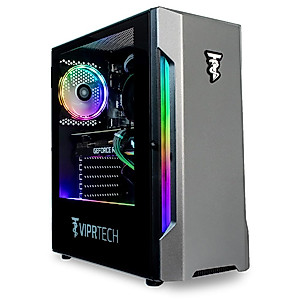 ViprTech Rebel Gaming PC Desktop Computer - AMD Ryzen 5 (12-LCore 3.9Ghz), RTX 3060 12GB, 32GB DDR4 3200 RAM, 1TB NVMe SSD, 600W Gold PSU, VR-Ready, Streaming, RGB, Win 11 Pro, Warranty, Black