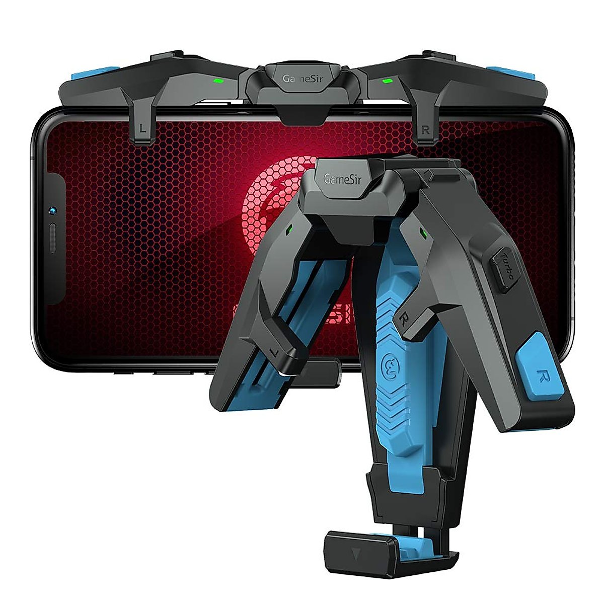 GameSir Mobile Triggers,Mobile Game Controllers F4 Falcon,Foldable Plug and Play Gaming Trigger for iOS and Android Phone(PUBG/Fortnite/Rules)（4.5-6.5 inch ） [android]