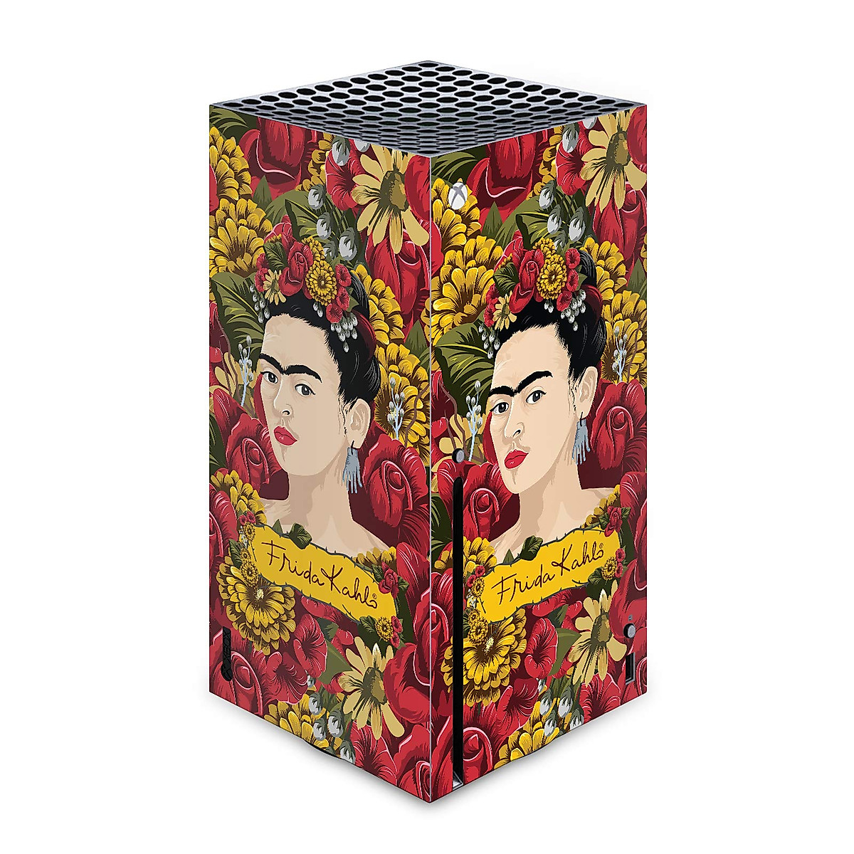 Head Case Designs Officially Licensed Frida Kahlo Portrait Pattern Floral Vinyl Sticker Gaming Skin Decal Cover Compatible With Xbox Series X Console