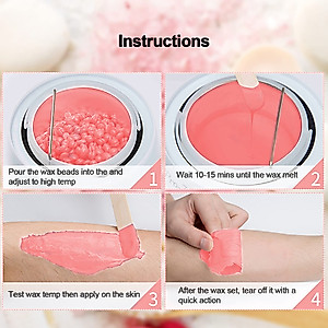 Wax Beads for Hair Removal, 2.5lbs Hard Wax Beads for Leg, Bikini, Back, Armpit, Chest, Eyebrow, Body Waxing Beans Bulk for Brazilian, Painless Wax with Sticks for Women, Men (Rose Scent)