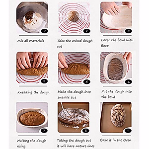 XDLEX Bread Proofing Baskets Set of 1 10 inch Oval Shaped Dough Proofing Bowls w/Liners Perfect for Professional & Home Sourdough Bread Baking