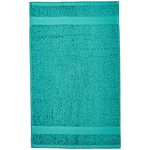 Amazon Basics Fade-Resistant Cotton Hand Towel - 6-Pack, Teal