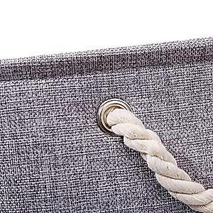 GUIMIYHY Fabric Storage Basket Storage Box Storage Bin Nursery Bin Gift Basket with Handles for Wardrobe, Shelves, Clothes, Toys, Towel, Foldable (1 Pack, Grey, 14.2 by 10.2 by 7.1 inch)