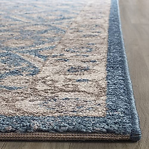 SAFAVIEH Sofia Collection 2' x 3' Blue / Beige SOF378C Vintage Oriental Distressed Non-Shedding Living Room Bedroom Accent Rug