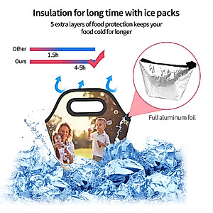 buxvhre Personalized Lunch Bag Custom Lunch Box Design Your Own Text Photo Logo Reusable Insulated Lunch Bags for Women Men (11.5x11.5x5 IN)