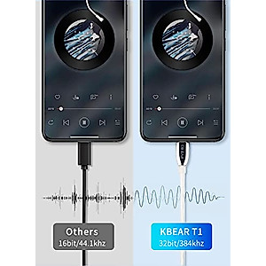 USB Type-C to 3.5mm Female Headphone Jack Adapter,KBEAR T1 Decoding Multi-Function Dongle Cable with Realtek ALC5686 high-Performance DAC Chip for Samsung Galaxy S22 S21 Ultra S20+