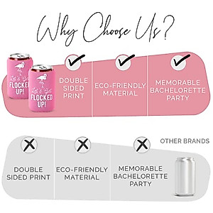 Let's Get Flocked UP!, Set of 12 Pink and White Can Coolers Cups, Flamingo Can Coolers Perfect Flamingo Party Supplies, Final Flamingle Bachelorette Party, and Bridal Showers