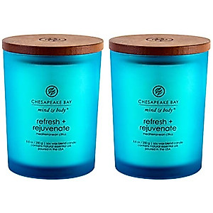 Chesapeake Bay Candle Scented Candles, Refresh + Rejuvenate (Mediterranean Citrus), Medium (2-Pack)