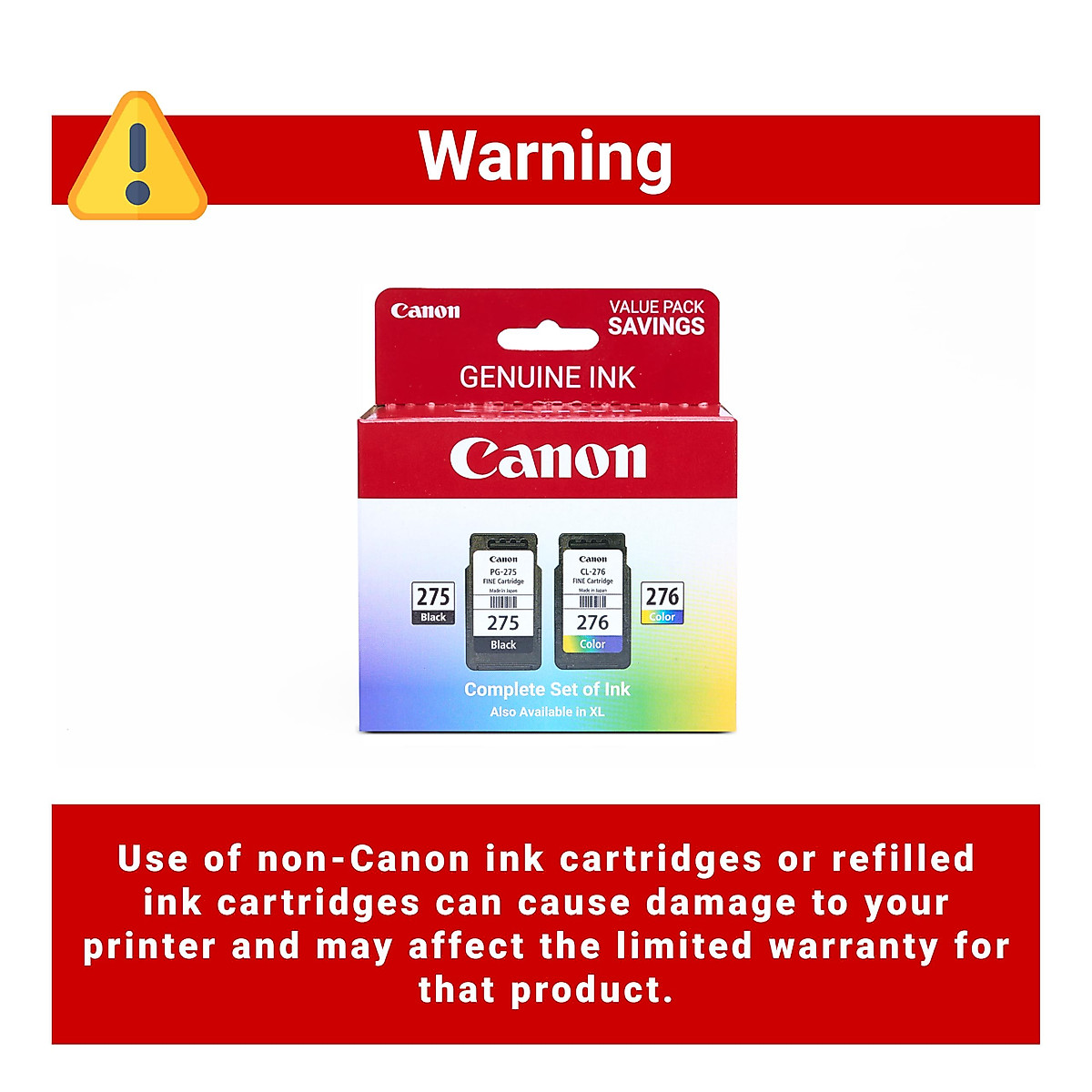 Canon PG-275/CL-276 Multi Pack, Compatible to PIXMA TS3520, TS3522 and TR4720 Printers
