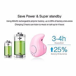 PUOX S530 Single Ear Bluetooth Headphones, Mini Stealth Wireless Headphones, Stereo Open Ear Sport Earbuds for All Smartphones (Black/White/Beige/Blue/Pink)