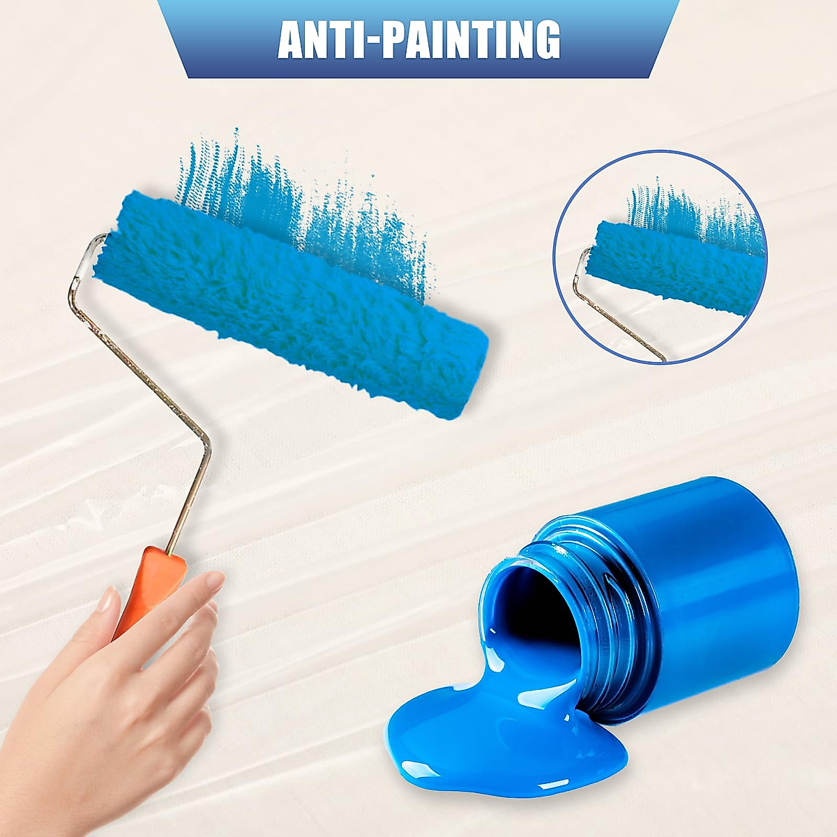 PROWEE 1mil Clear Plastic Drop Cloth for Painting 9-Feet x 12-Feet Painters Plastic Drop Cloth，Waterproof & Dustproof Polyethylene