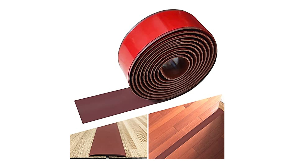 Floor Transition Strip - Self-Adhesive Vinyl & Rubber, 3.28ft