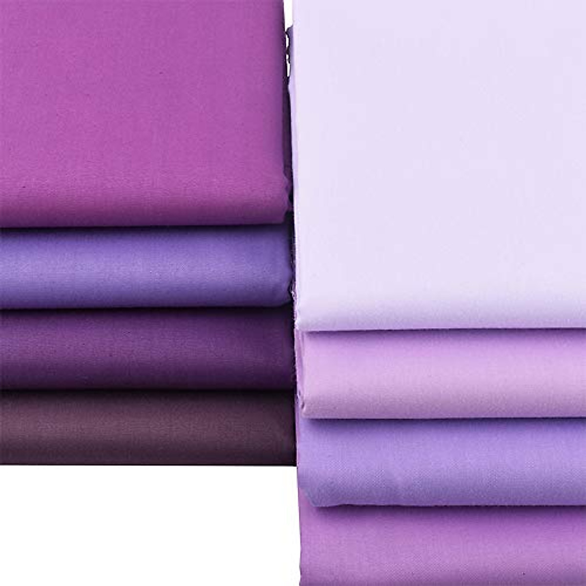 Hanjunzhao Solids Purple Fat Quarters Fabric Bundles, Pre-Cut Quilting Fabric for Sewing Crafting, 18 x 22 inches(Purple Solid)