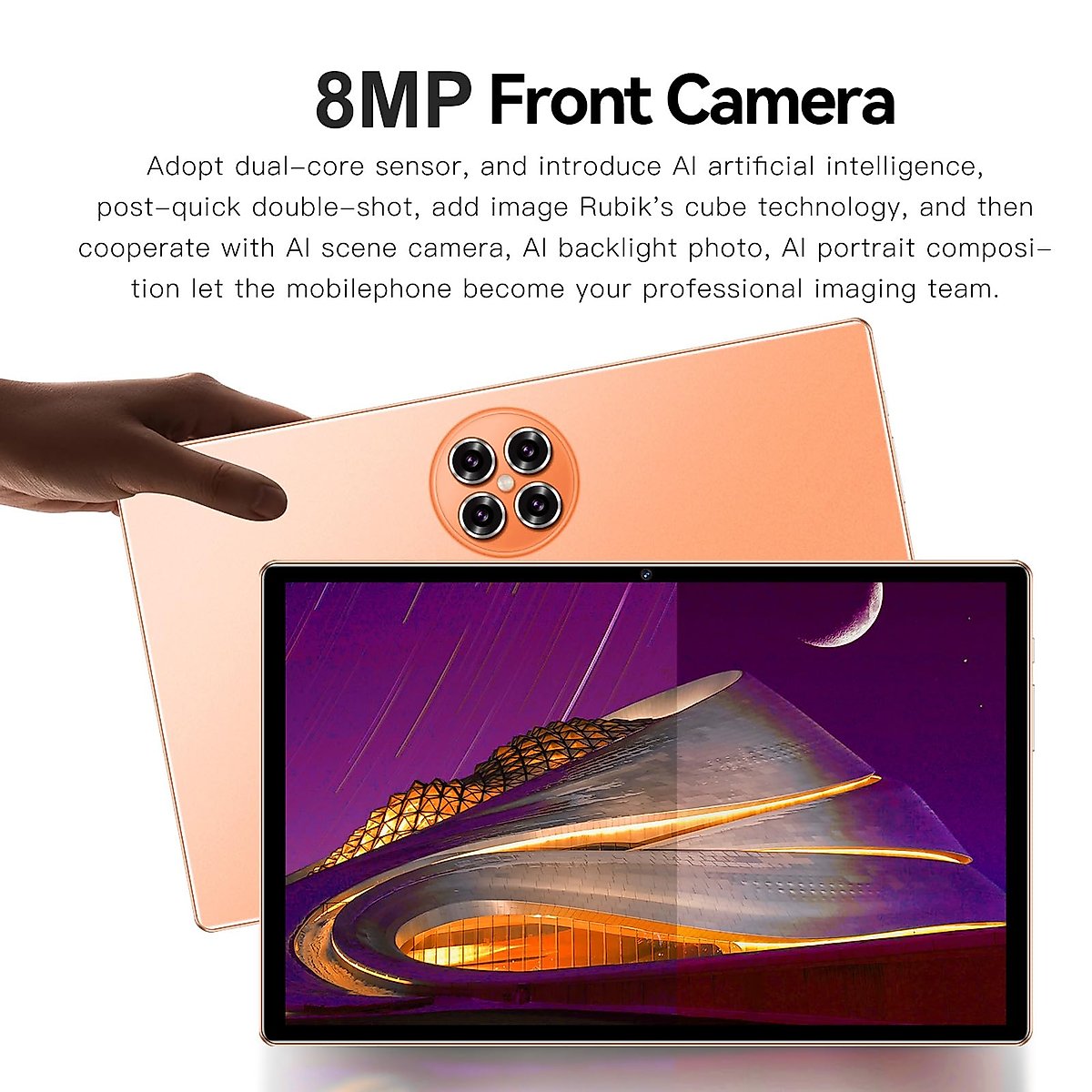 2 in 1 Tablet with Keyboard, 10.1 inch Tablet Support 4G LTE Cellular, Android 12, 8+256GB, 2.4/5G WiFi, MT6755 8 Core CPU, 8MP+16MP Tablet PC (US Plug)
