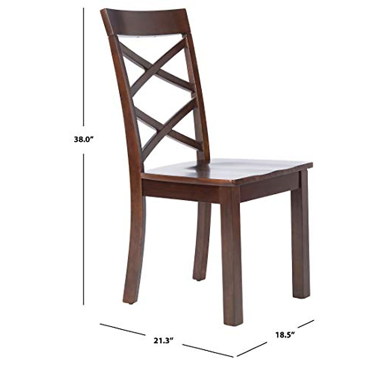 Safavieh Home Collection Ainslee Brown 18-inch Dining Chair (Set of 2)