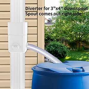 Prestantious Downspout Diverter, Rainwater Diverter Fits for 3”x 4”Oversize Downspout and 2”x3” Downspout, Rainwater Collection System with Adjustable Valve, Diverts Water into Rain Barrel, 4ft. Hose