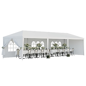 BBBuy 10'x30' Outdoor Party Wedding Tent Canopy Waterproof Camping Gazebo BBQ Shelter Pavilion Heavy Duty, 8 Removable Sidewalls (10x30)