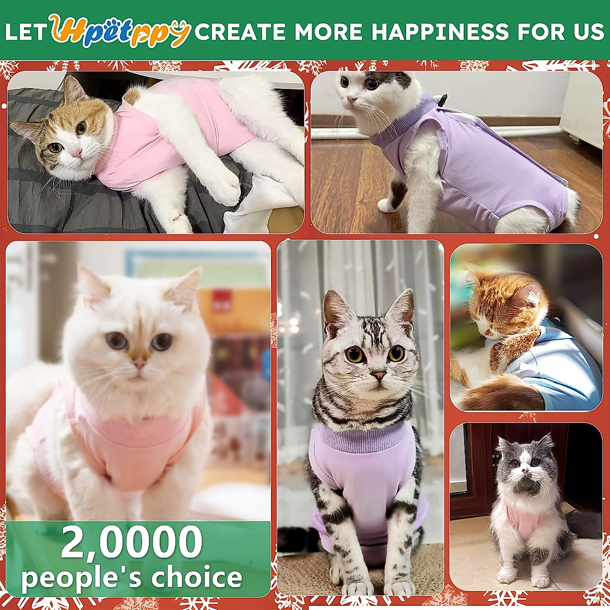 Hpetppy Cat Recovery Suit for Spay Abdominal Wounds, Kitten Onesie Bodysuit for Cats After Surgery, Cat Surgery Recovery Suit Female Cone of Shame Alternative for Cats Anti Licking (Pink,M)