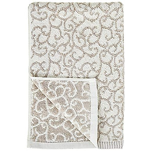 Violet Linen Swivel Design, 100% Terry Cotton Super Soft Highly Absorbent Bathroom Set of 2 Hand Bath Towels, 20" X 30", Grey