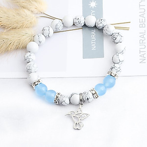 WSNANG Hummingbird Bracelet Free Bird Jewelry Hope Gift Humming Bird Lover Gift Hummingbird Wishes Gift for Her (Hummingbird Bird Card)