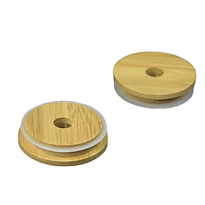 Gralara Glass Bubble Tea Cups Clear with Bamboo Lids and Straws Smooth Sided Bottle Jar Travel Tumbler for Water Cocktail Iced Coffee, 470ml