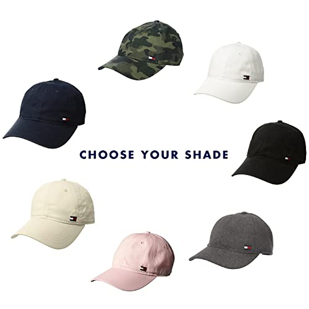 Tommy Hilfiger Men's Cotton Billy Adjustable Flap Baseball Cap, Navy Blazer, O/S