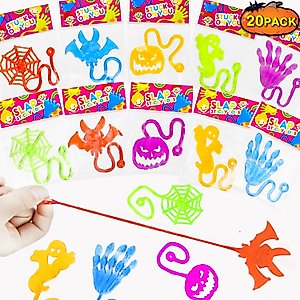 Kannove Halloween Sticky Hands Toys Gifts for Kids 20 PCS, Halloween Treats Non Candy Basket Goodie Bag Stuffer Fillers Party Favors Prizes for Toddlers, Halloween Trick or Treat Toys for Boys Girls