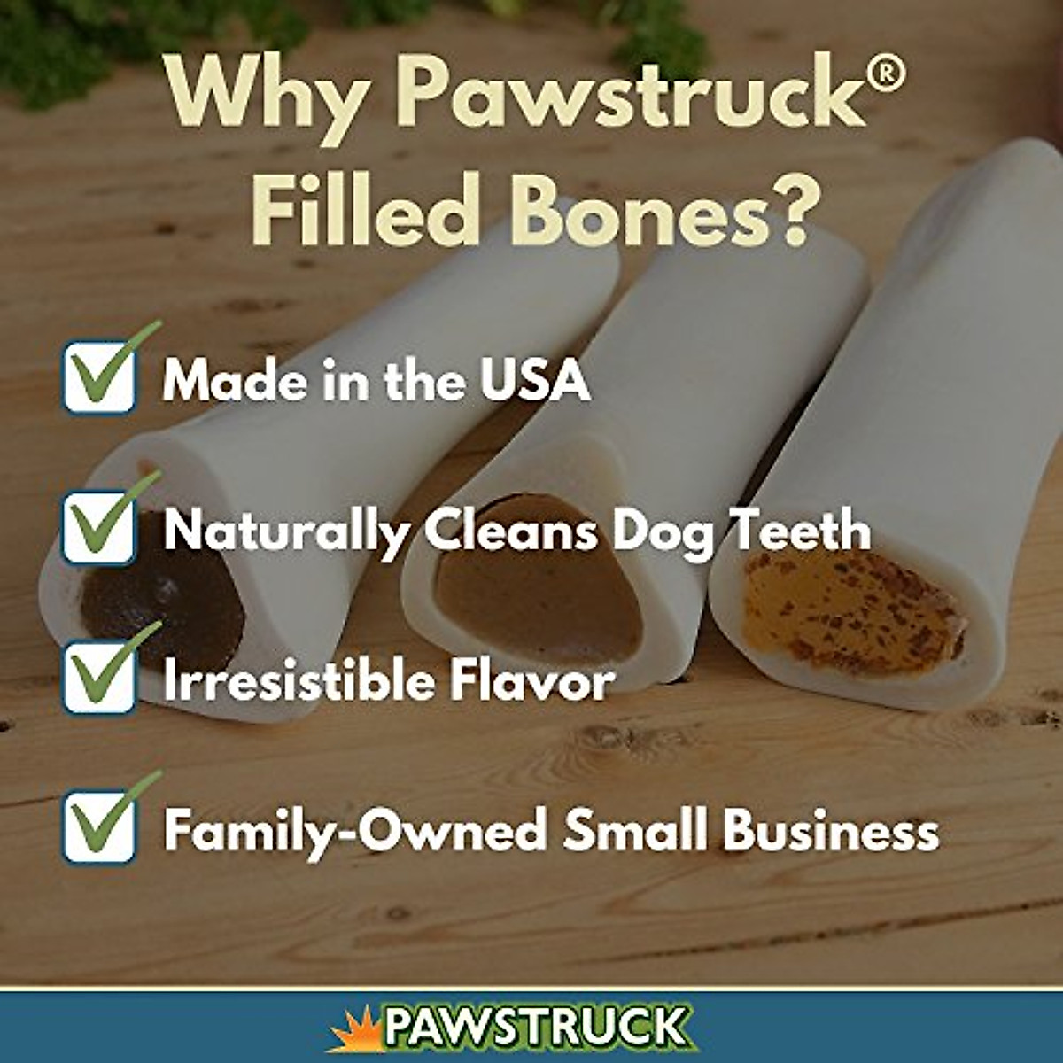 Pawstruck Filled Dog Bones Pet Food (Flavors: Beef, Cheese and Bacon, Peanut Butter,etc) Made in USA Stuffed Bulk 3 to 6" Femur Dog Dental Treat & Chew, (Variety Pack, Large (5-6")), 2.46 Pounds