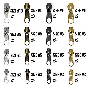 Zipper Repair Kit with Replacement Zippers [197pcs] Zipper Fix Kit & Replacement Zipper Slider Set with Pliers - Ideal for Fixing Luggage, Coats, Jean, Jackets, Tents - Zipper Repair On The Go