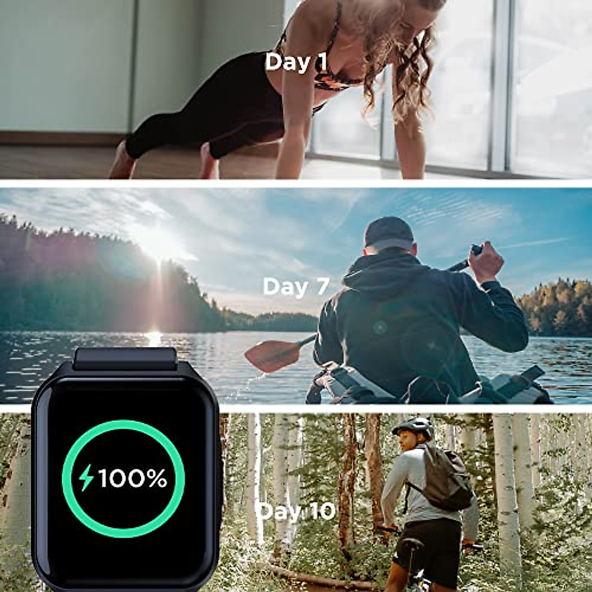 Motorola Moto Watch 70 - Health and Fitness Smartwatch for Every Day Wear, Advanced Health Features, Up to 10 Days Battery Life - Compatible with Android and iOS, Phantom Black