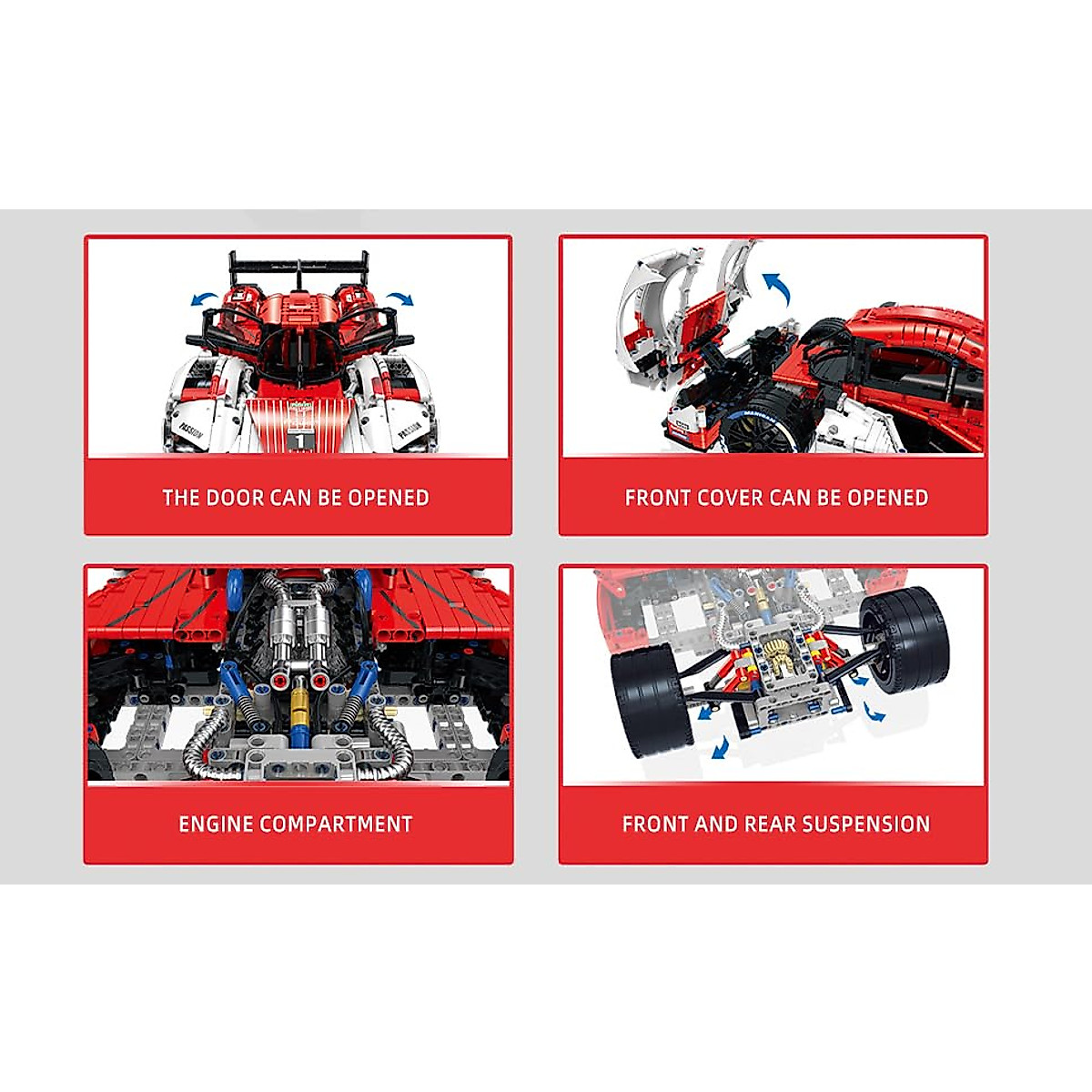 UNCLE BRICK Pro 963 technic Car Model Building Kit,1:8 Scale Model and Race Engineering Toy,Collectible Sports Car Construction Kit for Boys,Compatible with LEGO Technic Car Sets for Adults(3460pcs)