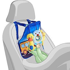 Baby Car Seat Toys - Infant Soft Toys 0 to 12 Months for Car Seat - Rear-Facing Car Seat Travel Activity Mat for Baby - Includes Rattle, Squeaky and Rustle Sensory Toys with Teether