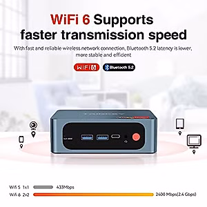 TRIGKEY Mini PC Ryzen 5 W11 Pro Desktop AMD 6C12T 5560U 16G DDR4 500G NVME SSD Mini Computer, Support Mini Computer 11/10 Pro, 4K@60Hz HD Triple Display, WiFi 6, BT 5.2, USB 3.2, RJ 45