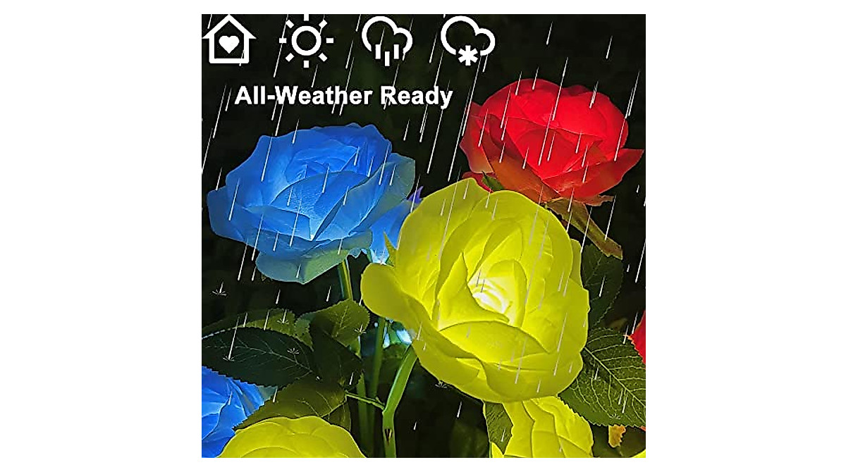 Realistic Solar Rose Lights for Garden & Patio Decor - Waterproof