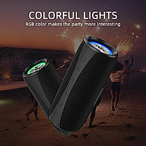 ROYQUEEN Bluetooth Speaker,30W Loud Stereo Sound Portable Speaker,Deep Bass,IP67 Waterproof and Dustproof,Wireless Dual Pairing,Built-in Mic,for Outdoor,Indoor