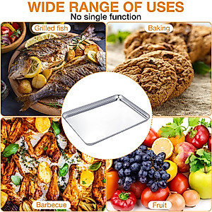 6 Pcs Baking Sheet Set Stainless Steel Cookie Sheet 18 x 13 Inch Cookie Baking Pan Bakeware Oven Tray Dishwasher Safe Baking Tray Commercial Grade Baking Sheets for Oven Baking, Silver