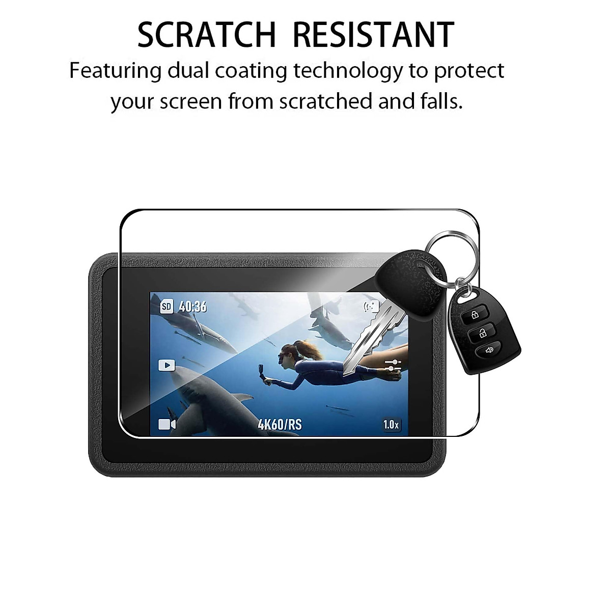 Suttkue for DJI Osmo Action 4 screen protector Tempered Glass flim ＆Camera Lens Protector Tempered Glass,High Definition Clear,Case Friendly(2+2+2 pack)