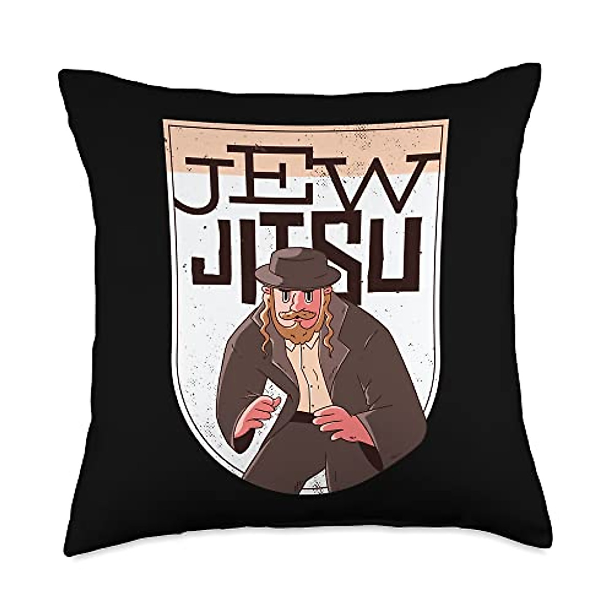 Jewish MMA Jew Jitsu Joke Co. Inc. Jewish MMA Jew Jitsu Joke Throw Pillow, 18x18, Multicolor