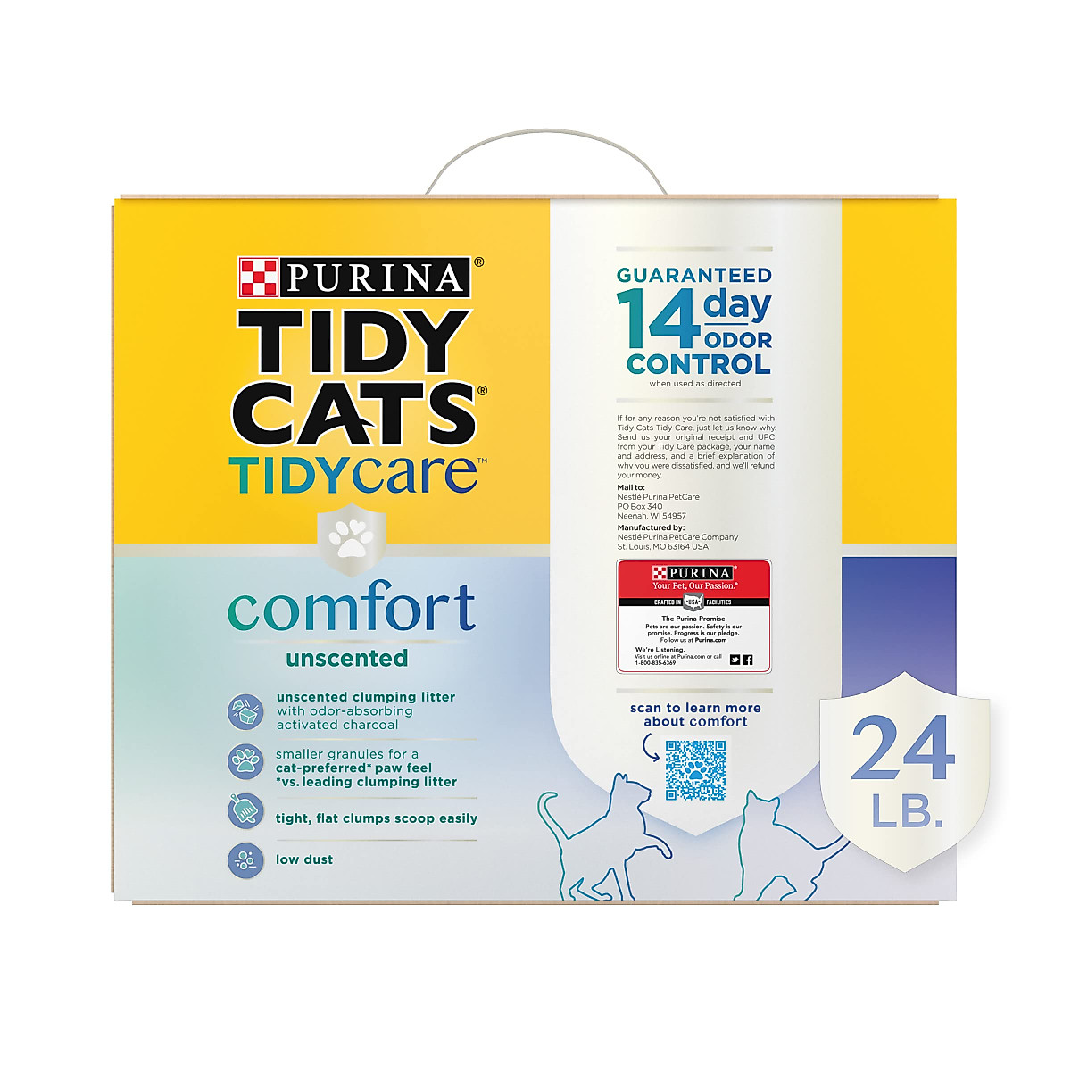 Purina Tidy Cats Tidy Care Comfort Unscented Clumping Cat Litter Odor Control Low Dust Formula - 24 lb. Box
