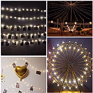 Moon Strike 72ft 200 LED Solar String Lights Outdoor Waterproof, Upgraded Outdoor Solar Garden Lights with 8 Modes , Solar Fairy Lights for Garden, Christmas (Warm White)