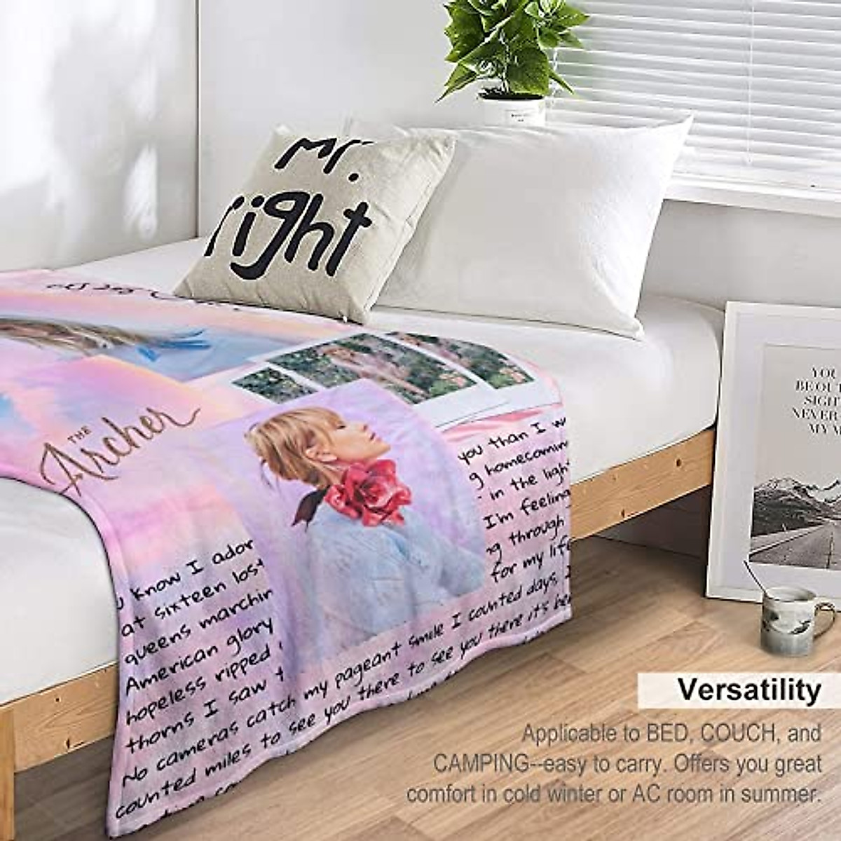 Love Pop Singers Music Album Cover Throw Blanket Warm Blanket in Winter Fleece Bedding Birthday Christmas Travel Gift King Size Blankets for Bed Best Gifts for Fans Bedroom 40"x50"