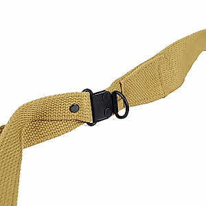 SMONT WW2 US Army M1936 Combat Suspenders WWII Standard X Strap Replica Military Canvas Webbing (Khaki)